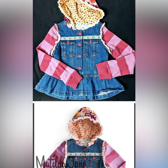 Matilda Jane | Jackets & Coats | Denim Kids Jacket With Pink Stripes ...